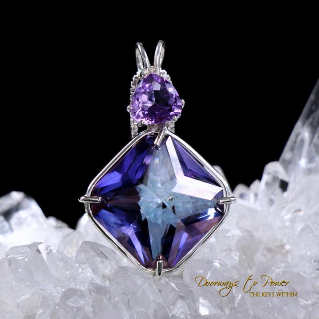 Tanzine Tanzan Aura Amethyst Magician Stone Crystal Pendant SS - Etsy