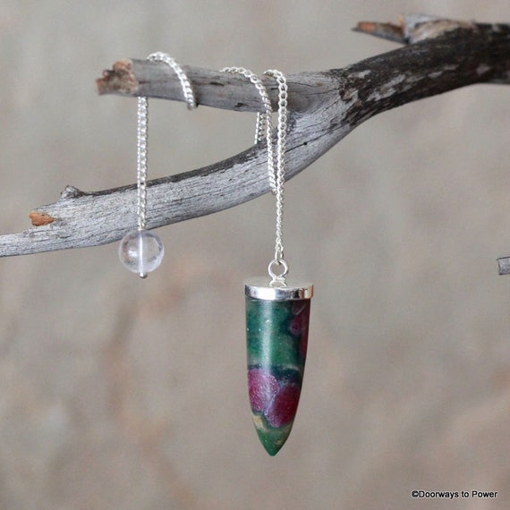 Ruby Pendulum .925 Sterling Silver A Top Quality | Etsy