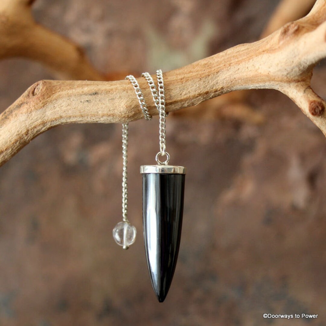 Hematite Crystal Pendulum Dowsing, Answers, Chakra Balancing & Healing .925 SS - Etsy