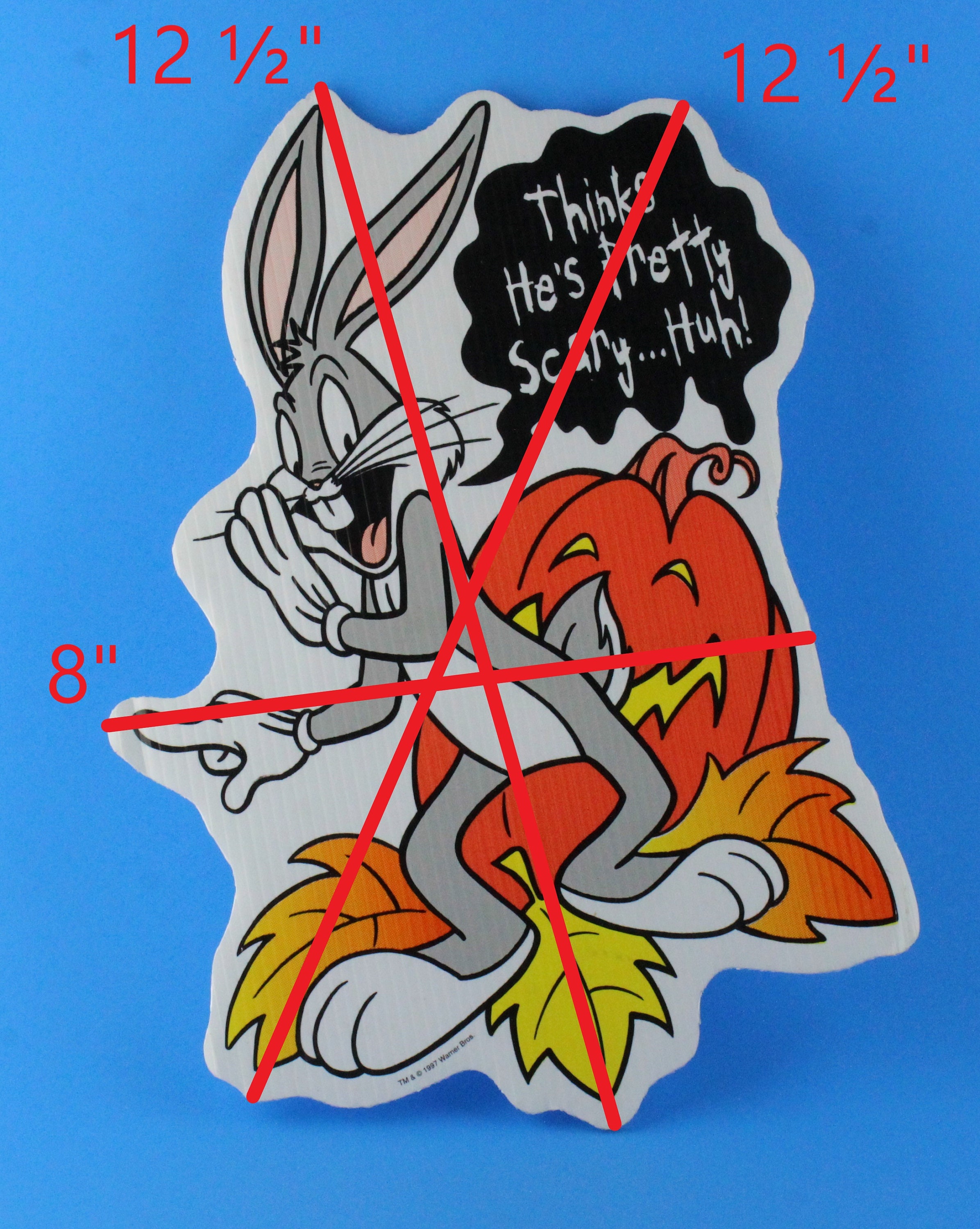 VTG Looney Toons 90s Bugs Bunny Halloween Sign Yard Warner Bros Scary ...