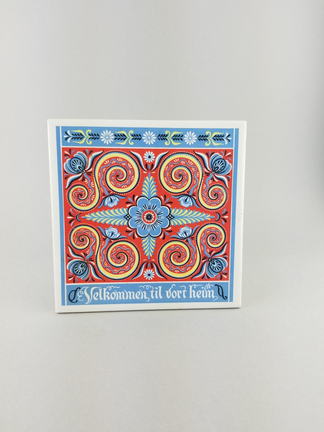 Velkommen Til Vort Heim Welcome to Our Home Berggren Rosemaling Tile ...