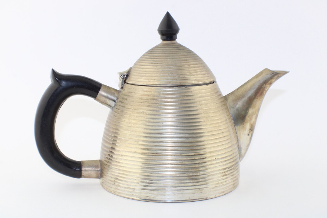 Vintage Art Deco Silver Plated 'beehive' Coffee Tea Pot Bakelite Style ...