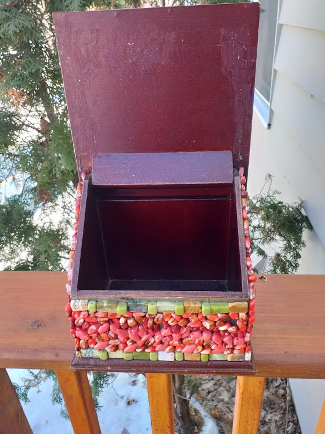 Mosaic Box, Homemade Cardinal Box, Bird Gift, Bird Lovers Gift, Cabin ...