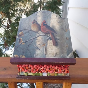 Mosaic Box, Homemade Cardinal Box, Bird Gift, Bird Lovers Gift, Cabin ...