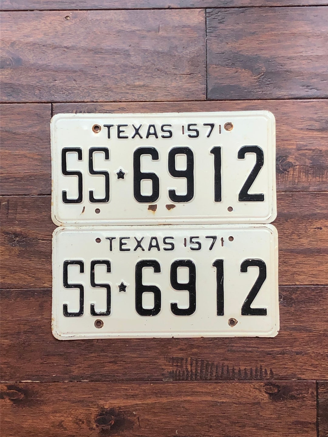 Vintage Texas License Plate Pair 1957, Texas License Plate Pair 1957, Texas License Plate Pair ...