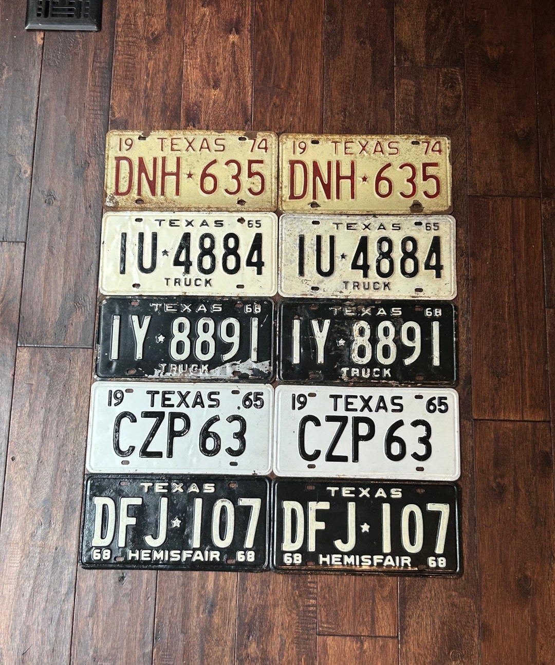 Texas License Plates Pairs 1965 1968, Texas License Plates, Not ...