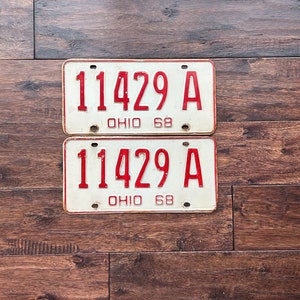 License Plate Pair Ohio 1968, Vintage License Plates, License Plate ...