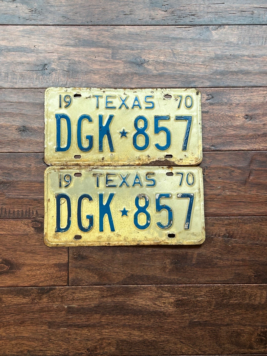 License Plates Texas 1970 Pair, Dmv Clear Texas 1970 Pair, Texas ...
