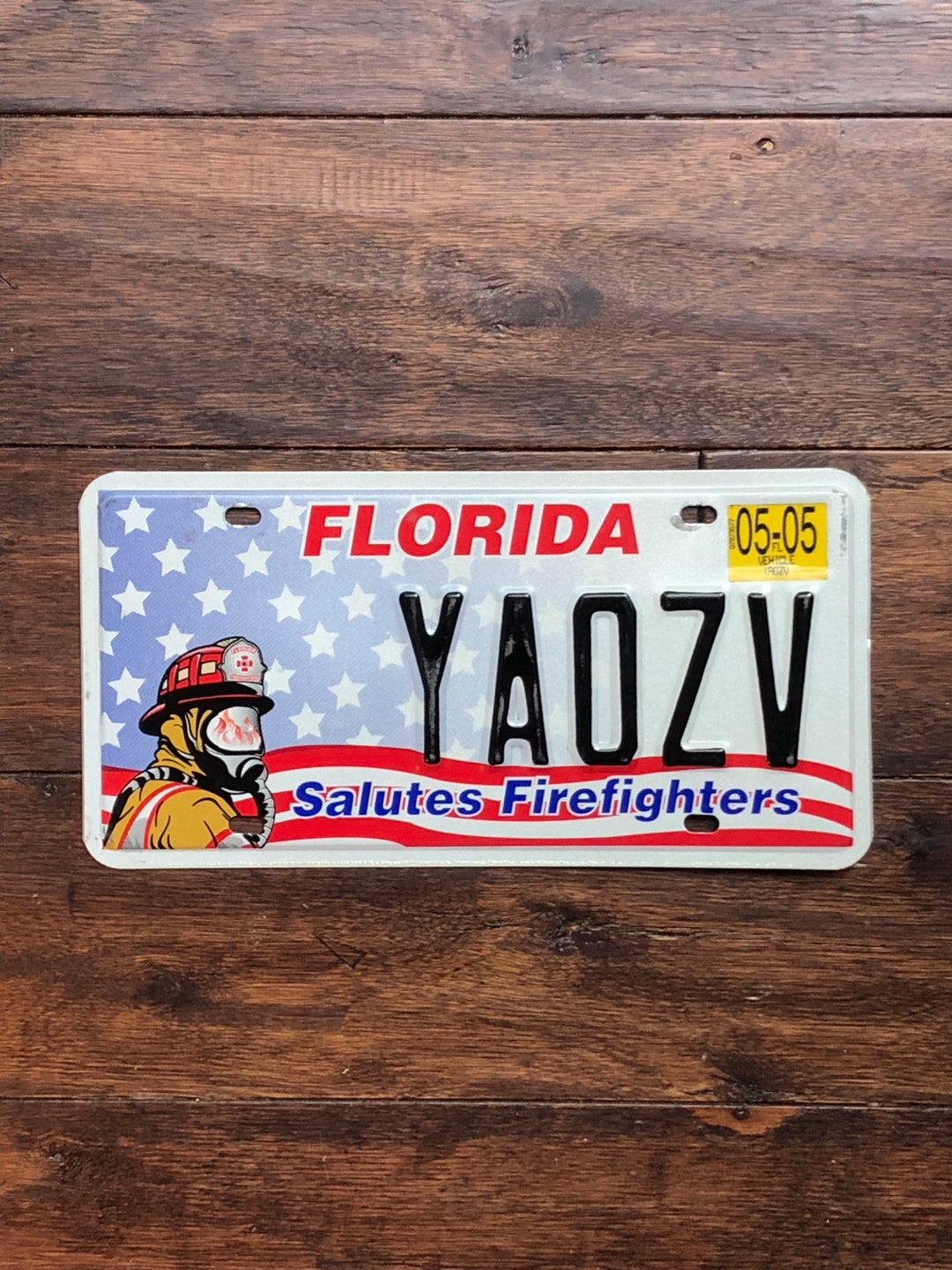 License Plate Florida Firefighter 2005, Firefighter License Plate ...
