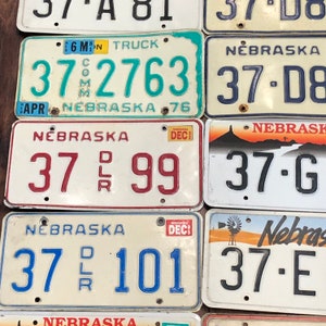 Nebraska License Plates Your Choice, Vintage Nebraska License Plates ...