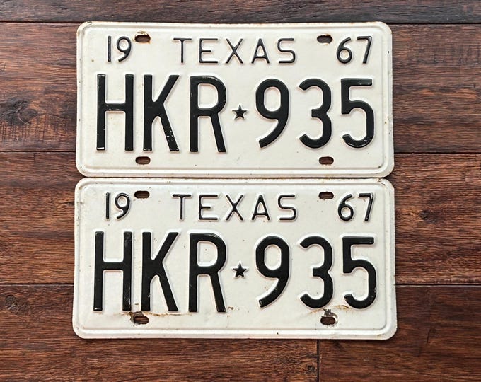 Texas License Plates Pairs 1965 1967, Texas License Plates, Not ...