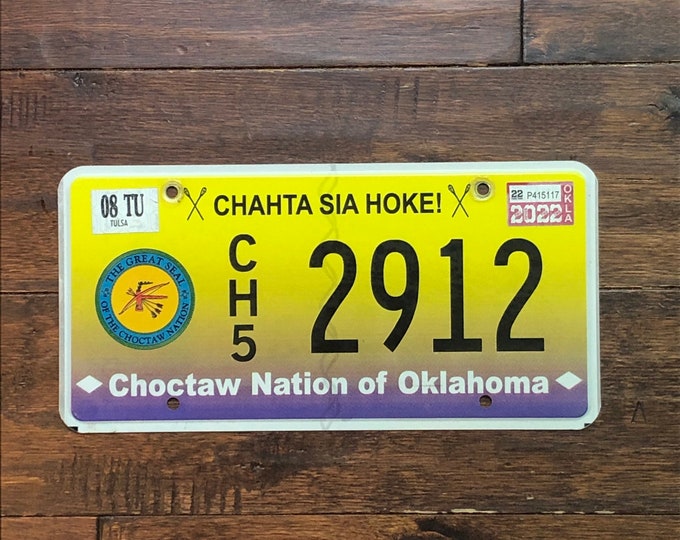 Oklahoma License Plate Choctaw Nation of Oklahoma, Chahta Sia Hoke ...