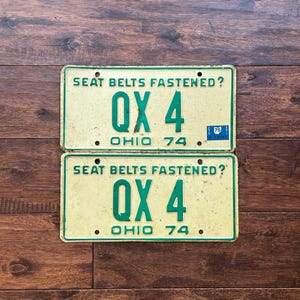 License Plate Pair Ohio Vintage 1974, Vintage License Plates, License ...