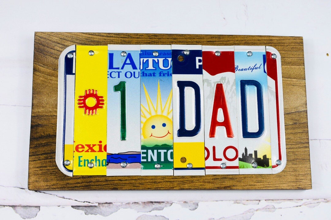 Number 1 Dad Sign License Plates, Father's Day Gift, Garage Sign for ...