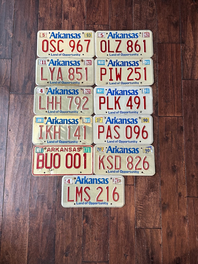 Arkansas Choice of License Plate, Pick Your Plate Arkansas License ...