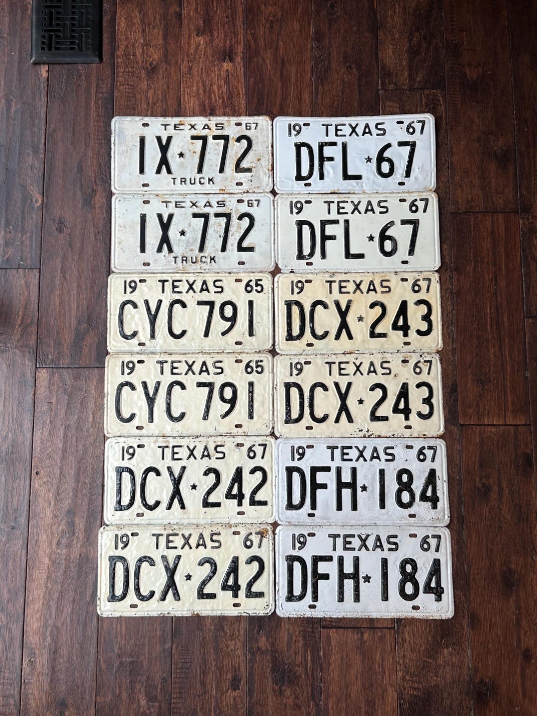 Texas License Plates Pairs 1965 1967, Texas License Plates, Not ...