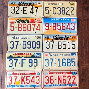 Nebraska License Plates Your Choice, Vintage Nebraska License Plates ...