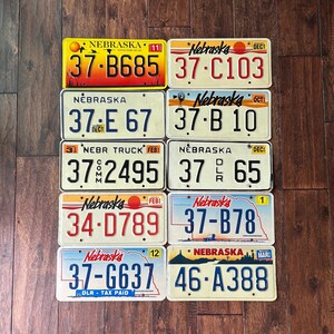 Nebraska License Plates Your Choice, Vintage Nebraska License Plates ...