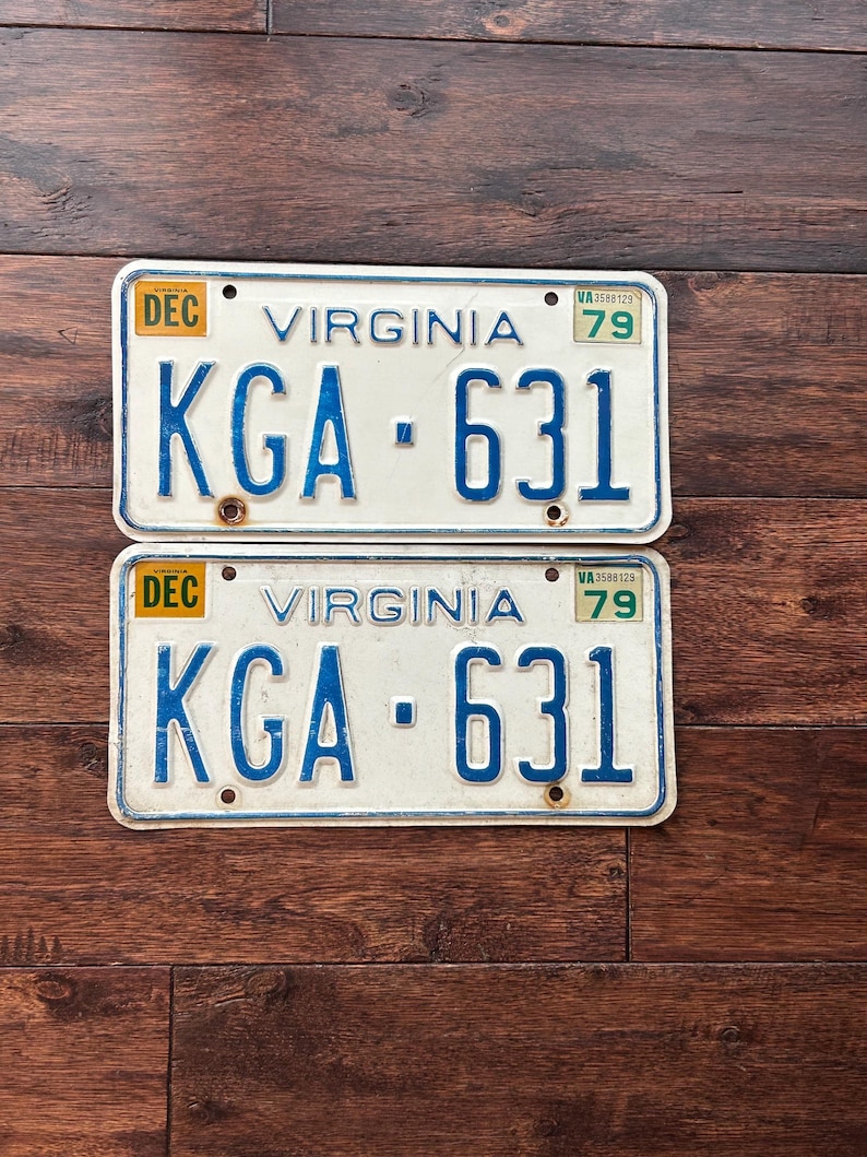 License Plate Virginia, 1979 License Plate Pair Virginia, Old Virginia ...