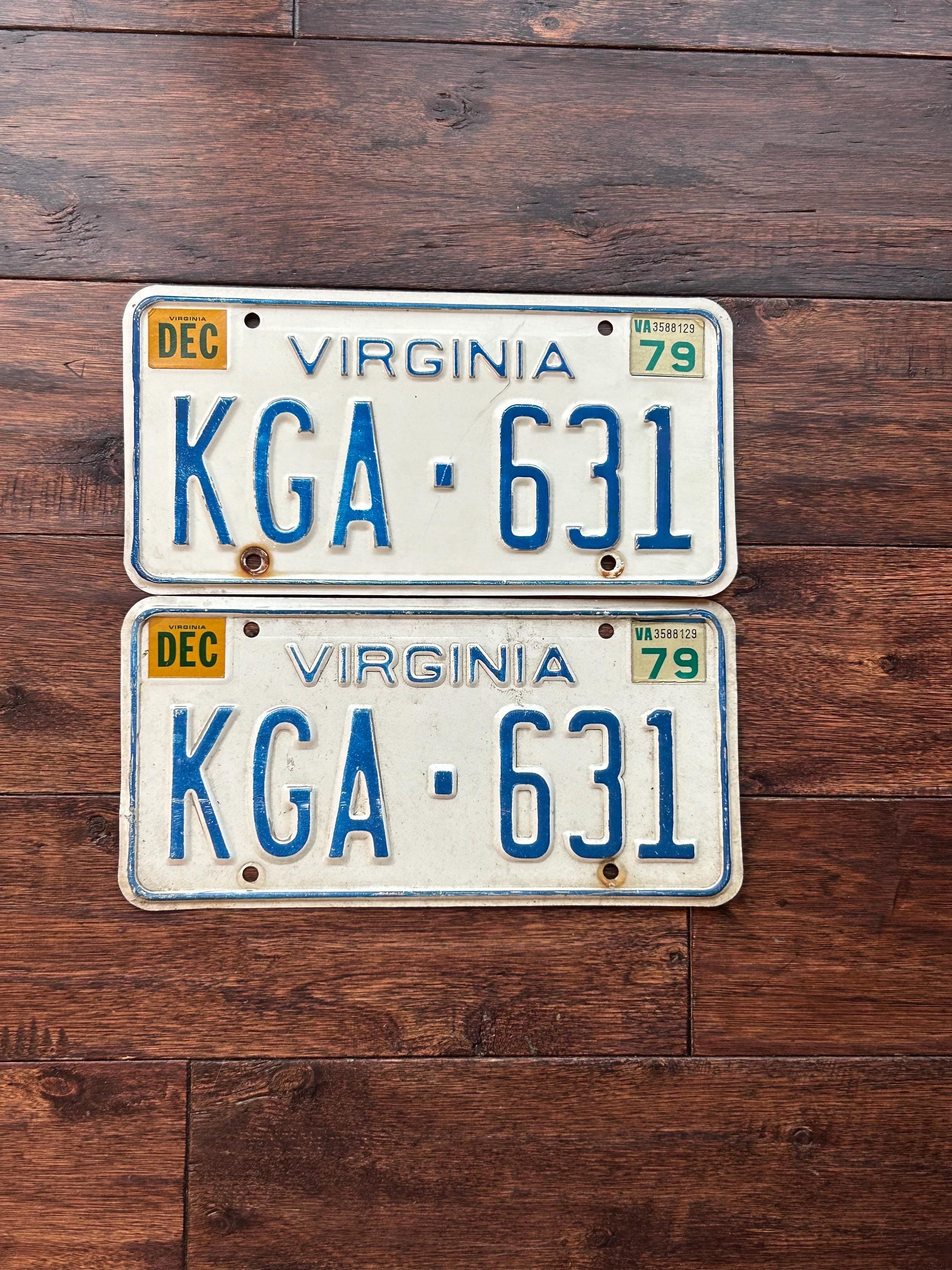 License Plate Virginia, 1979 License Plate Pair Virginia, Old Virginia ...