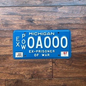 License Plate Michigan Sample, Ex Pow Michigan License Plate, Michigan ...