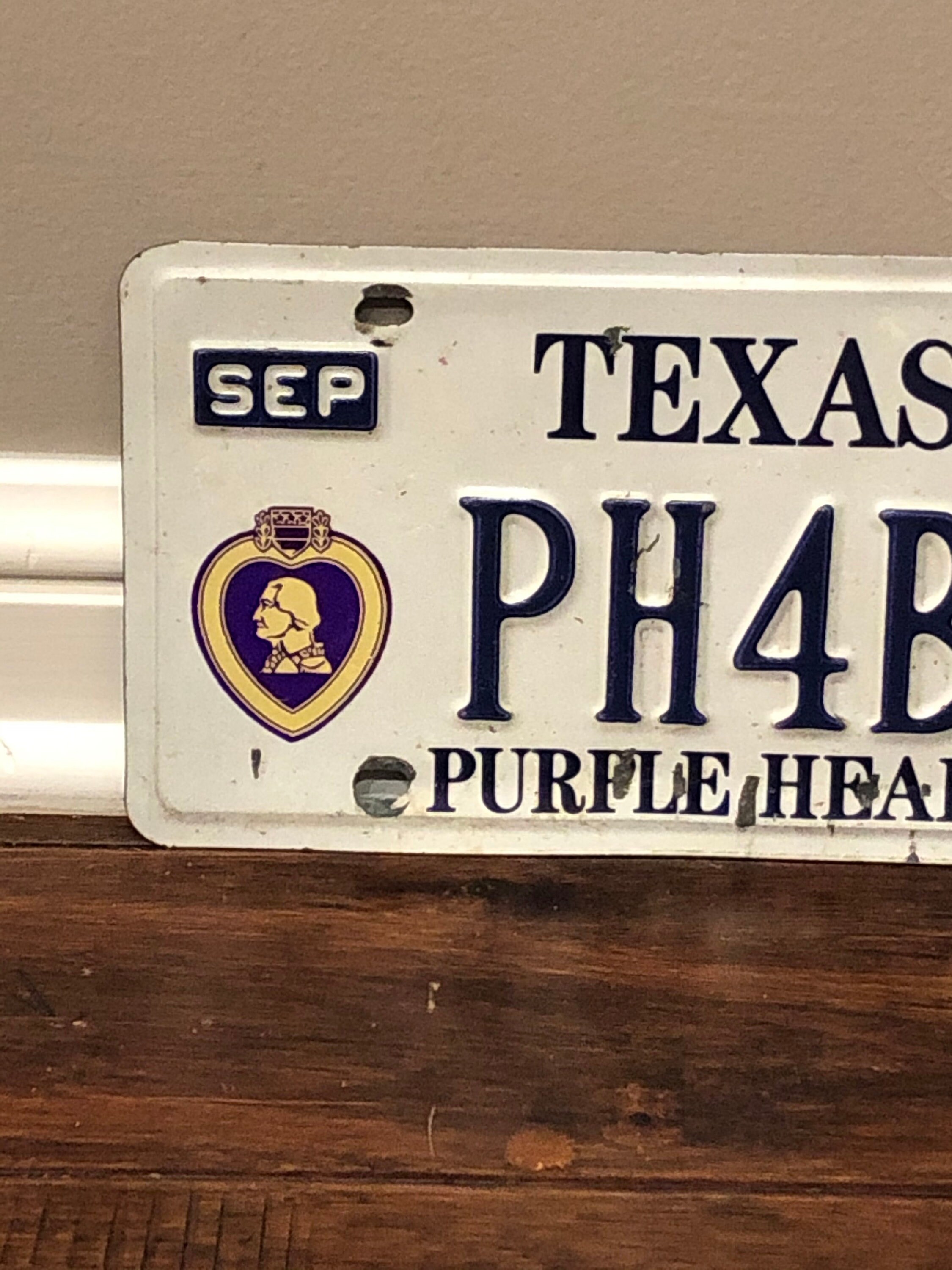 Vintage Texas License Plate Purple Heart metal art-Vintage | Etsy
