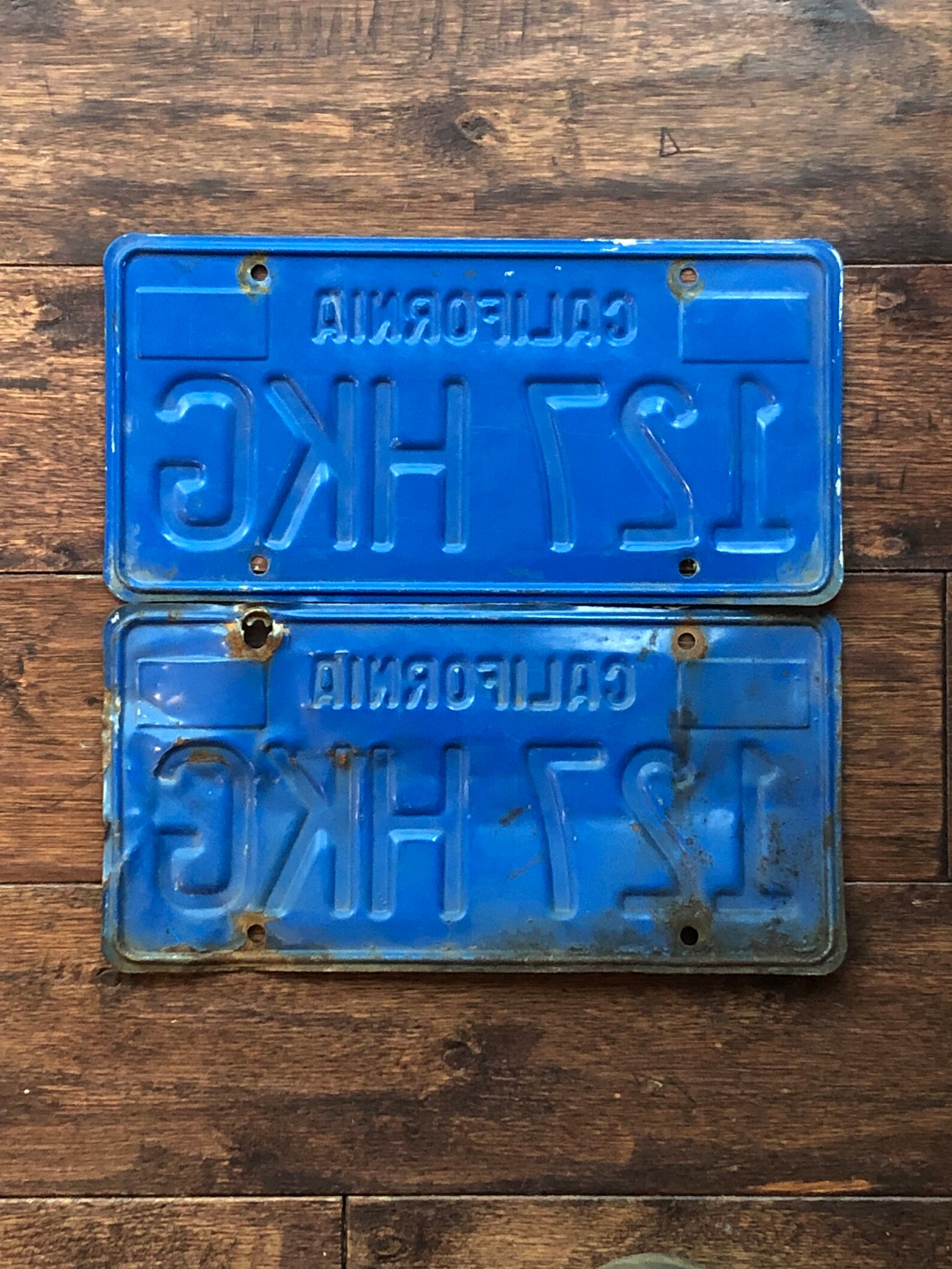 License Plate California Vintage 1982 Pair Blue, Vintage California ...