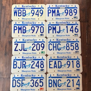 Kentucky Choice of License Plate, Pick Your Plate, License Plate ...