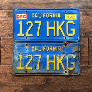 License Plate California Vintage 1982 Pair Blue, Vintage California ...