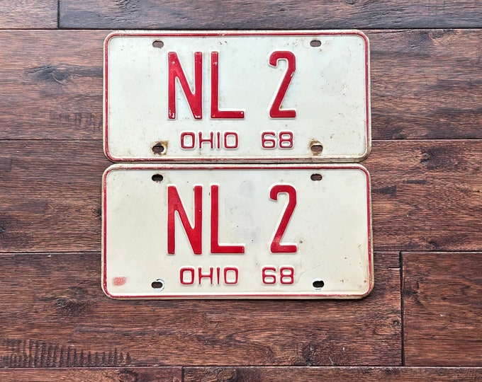 License Plate Pair Ohio 1968, Vintage License Plates, License Plate ...