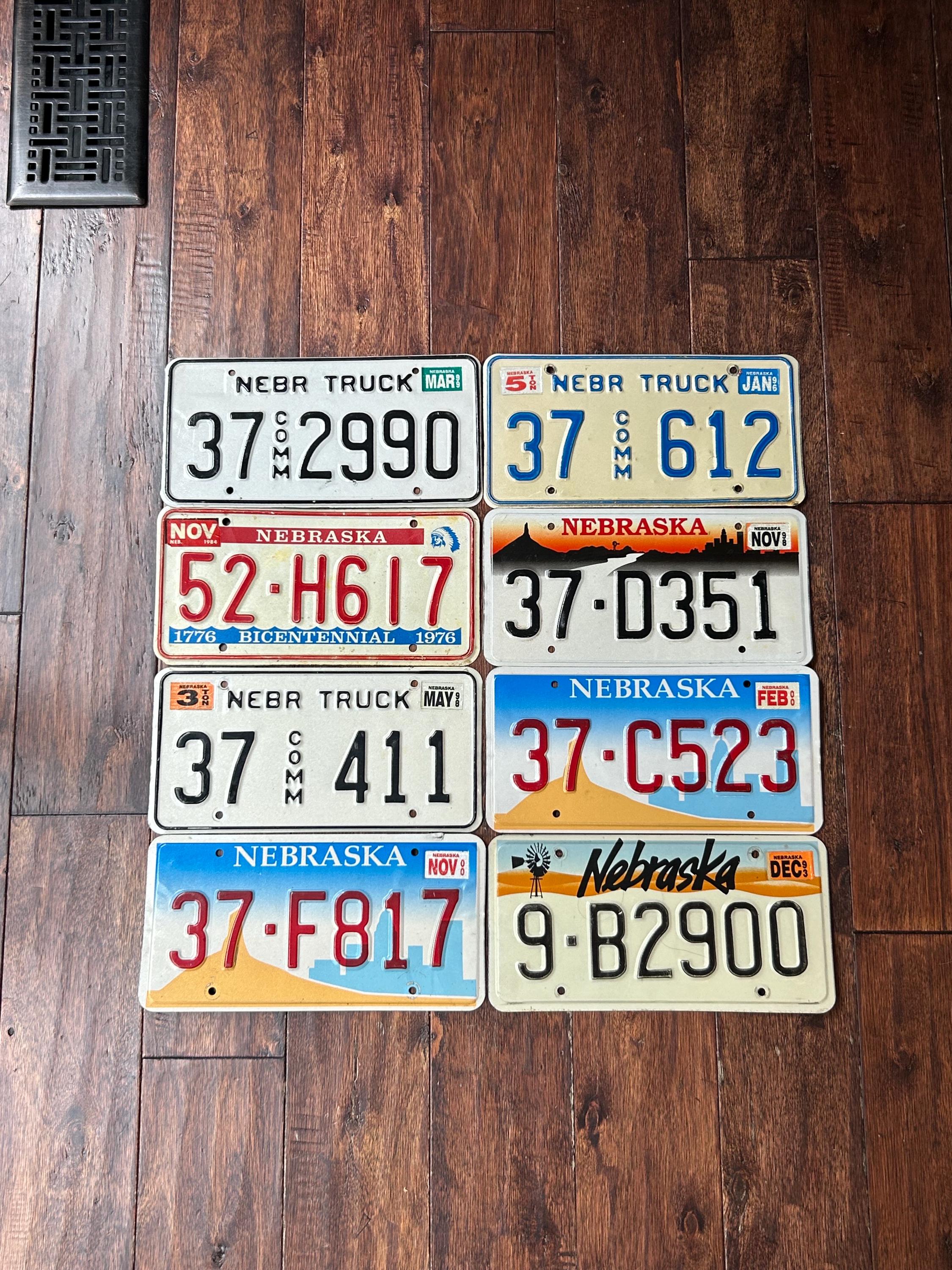 Nebraska License Plates Your Choice, Vintage Nebraska License Plates ...