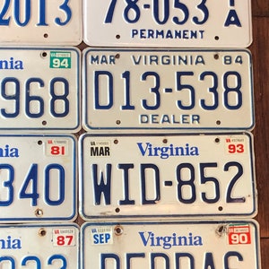 Virginia Choice of License Plate, Pick Your Plate, License Plates ...