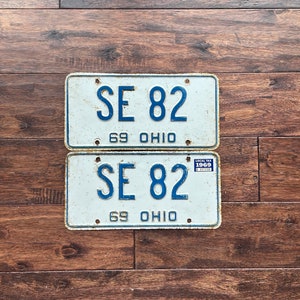License Plate Pair Ohio 1969, Vintage License Plates, License Plate ...
