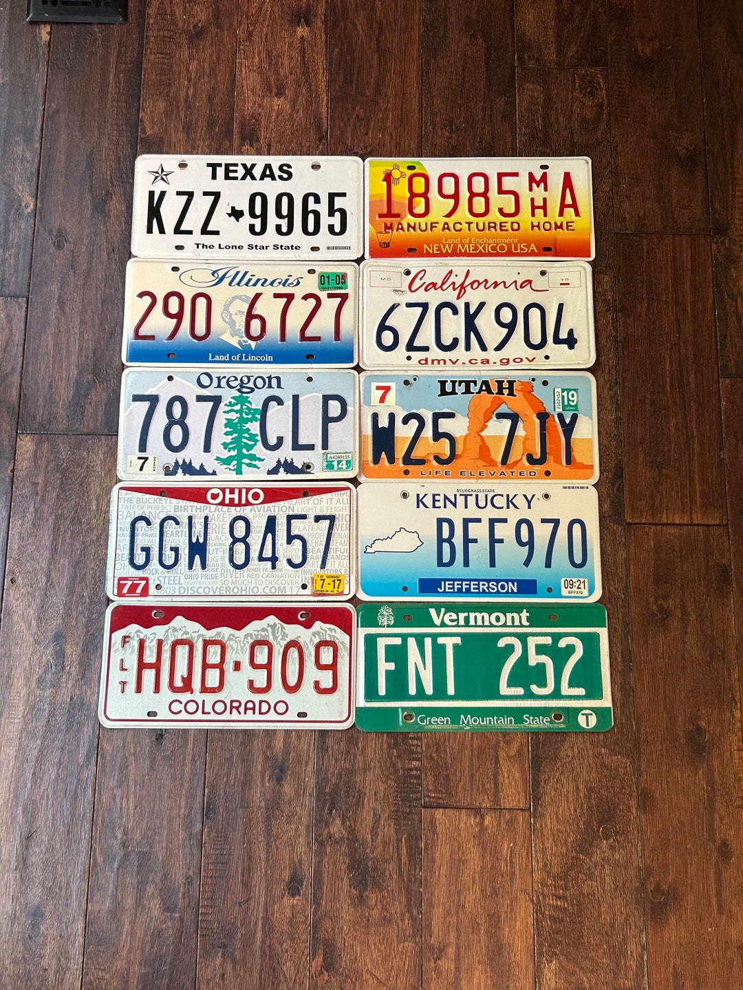 License Plates 10 Different States Collector Starter Pack , Lot of 10 ...