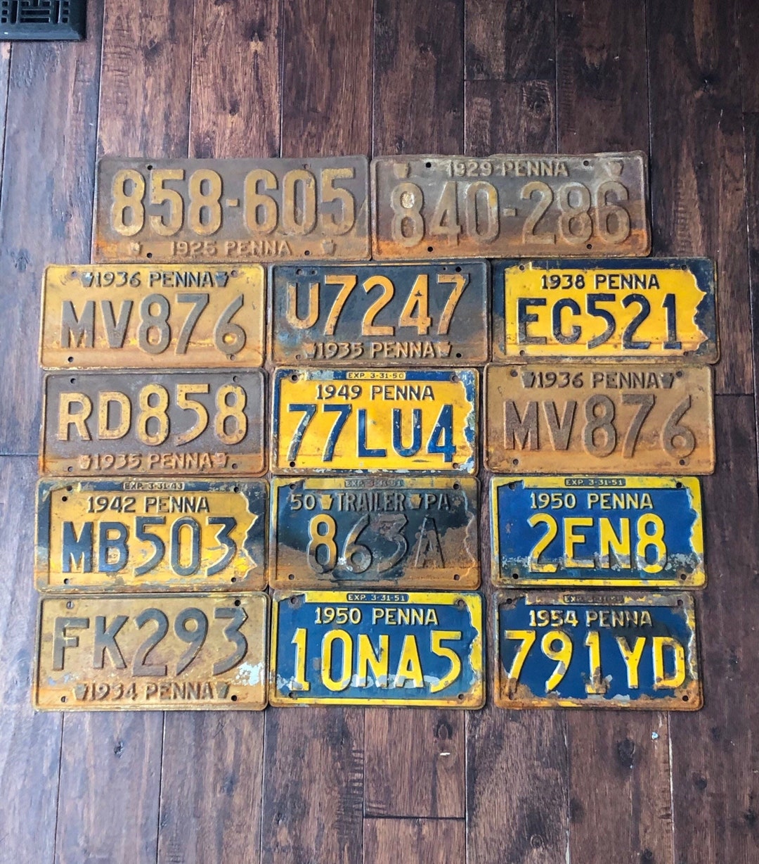 License Plate Choice Rusty Worn Out Pennsylvania, 1925 1929 1936 1938 ...