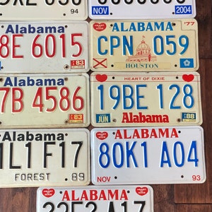 Alabama License Plates Your Choice, Vintage Alabama License Plates 1977 ...
