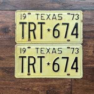 License Plates Texa, Dmv Clear Yom Texas 1973 Pair, Texas License Plate ...