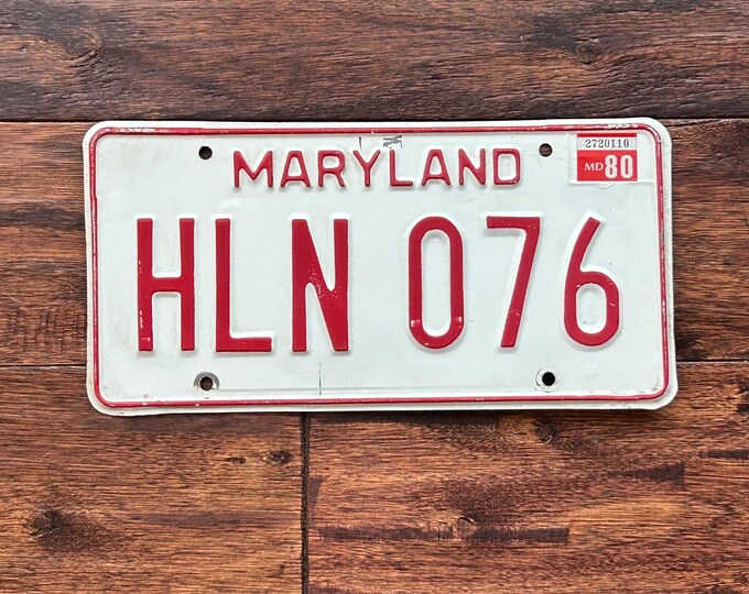 License Plate Maryland, Maryland License Plate 1980, Old Maryland ...