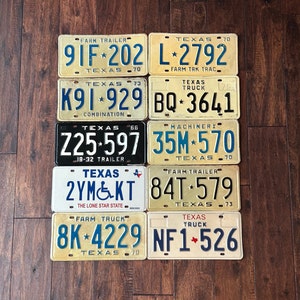 Texas License Plates Your Choice, Vintage Texas License Plates, 1966 ...