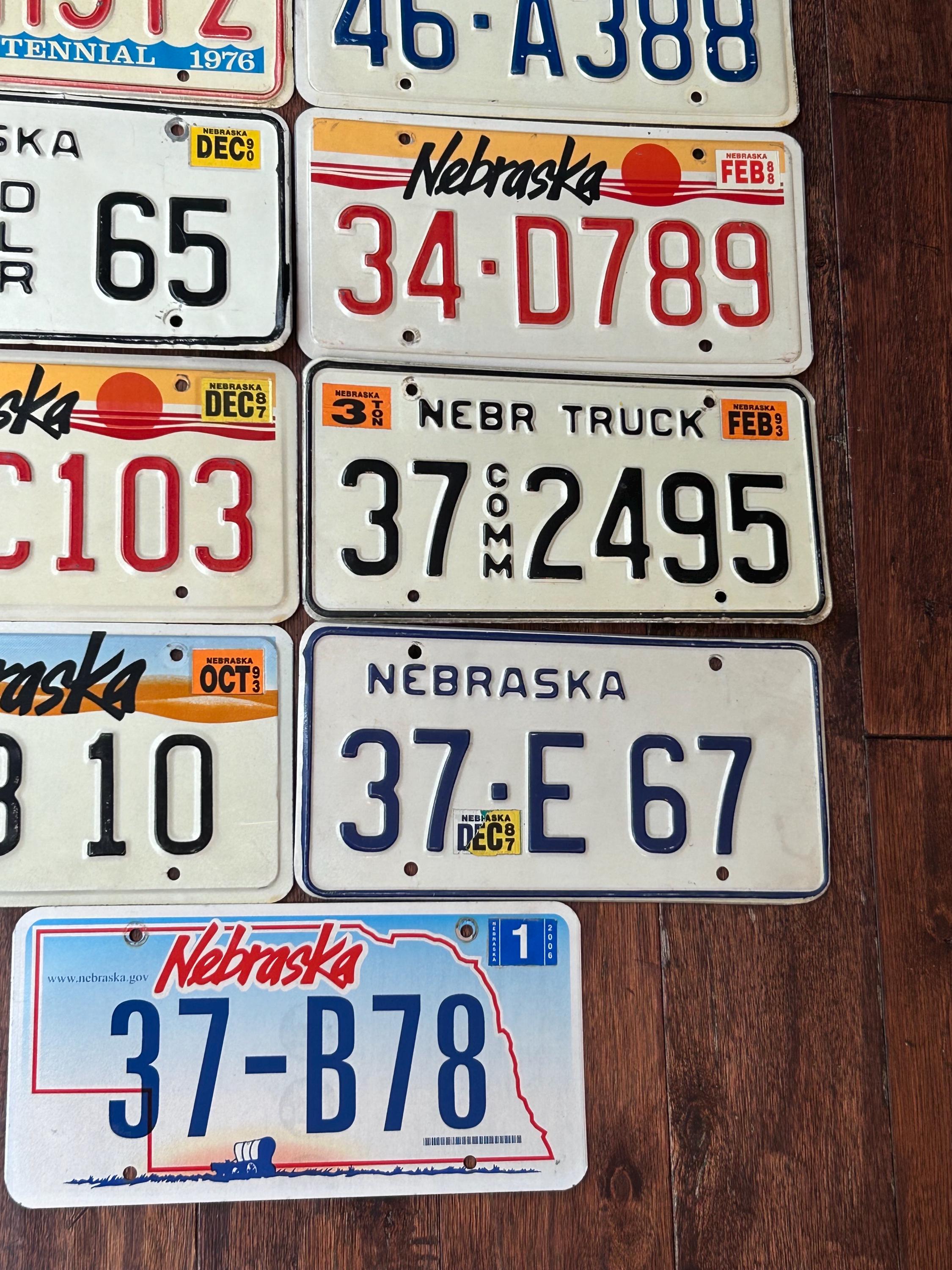 Nebraska License Plates Your Choice, Vintage Nebraska License Plates ...