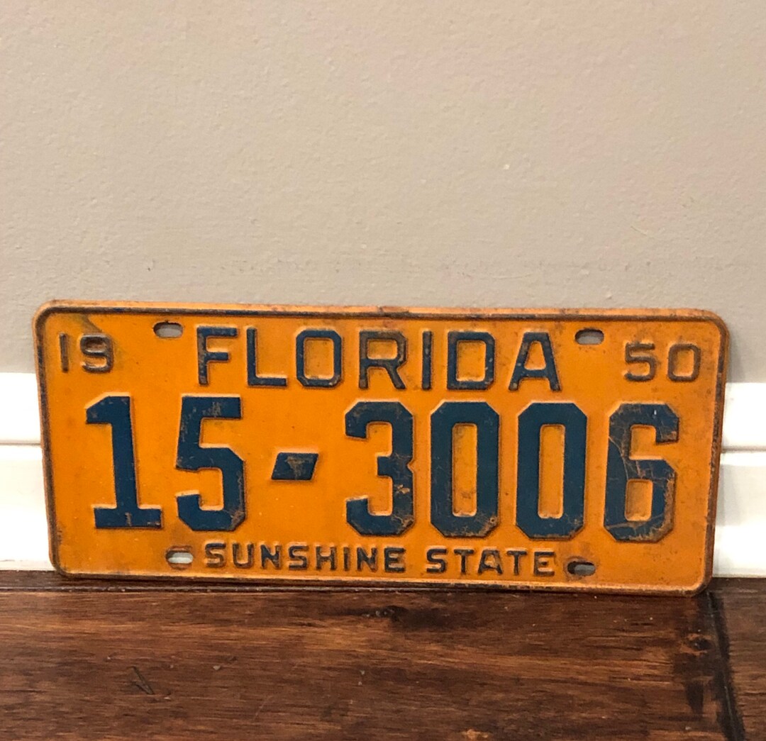 License Plate Florida 1950, Florida License Plate Manatee County ...