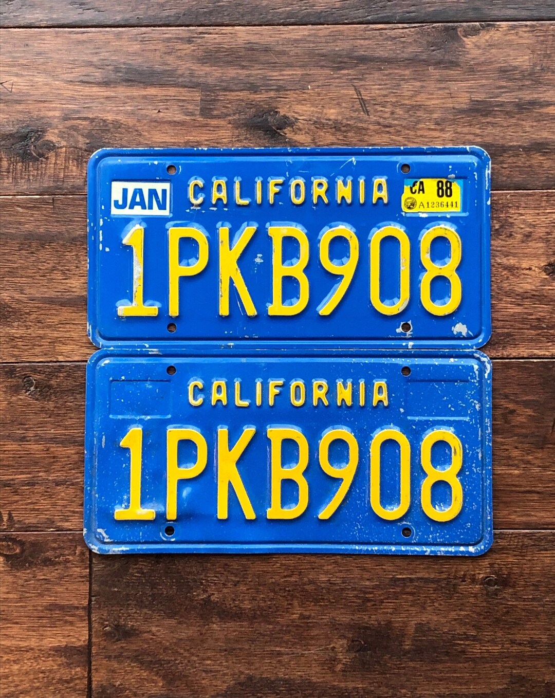 License Plate California Vintage 1982 Pair Blue, Vintage California ...