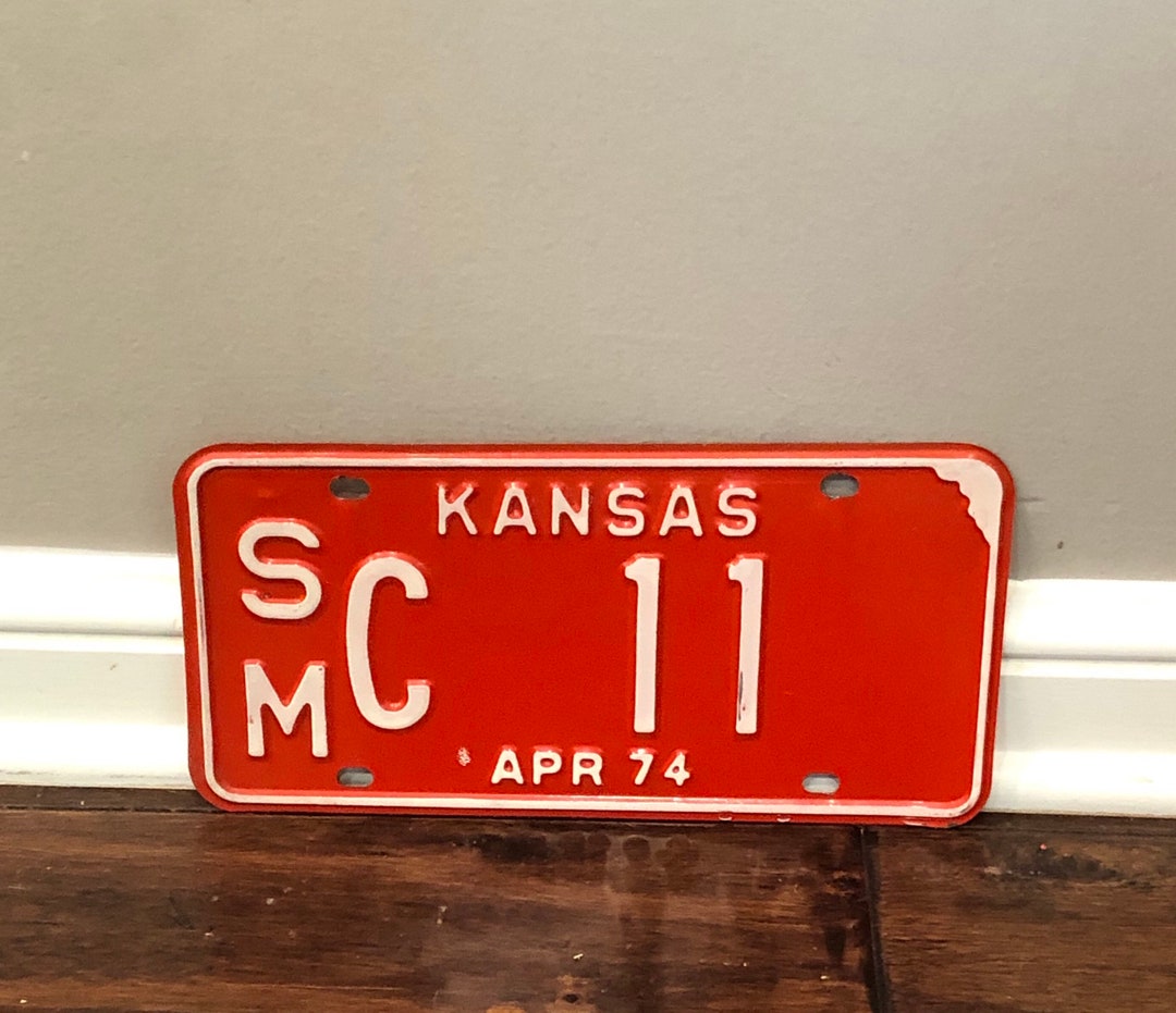 License Plate Kansas 1974 Low Number, Vintage License Plate Kansas ...
