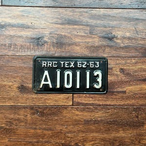 License Plates Texas 1962 1963, Texas License Plate Railroad Commission ...