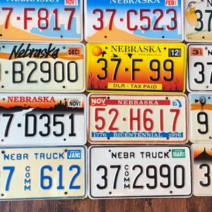 Nebraska License Plates Your Choice, Vintage Nebraska License Plates ...