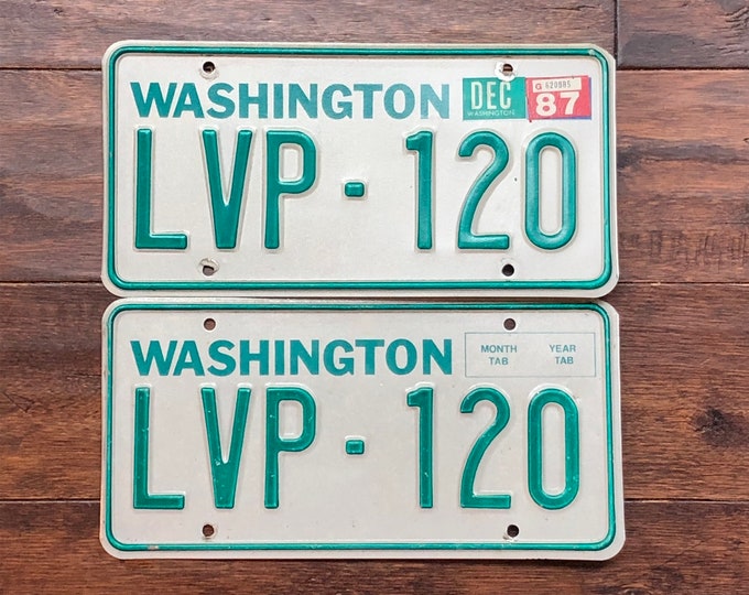 License Plate Washington Pair 1968 to 1981 Base Dmv Clear Yom ...
