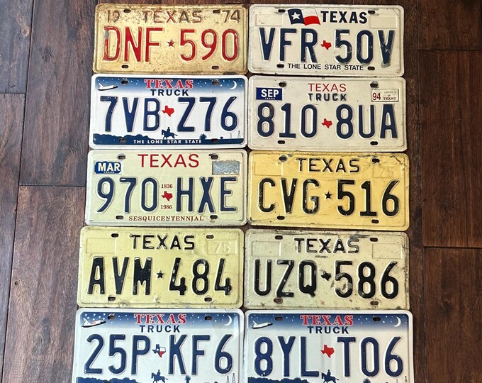 Texas License Plates Your Choice, Vintage Texas License Plates, 1975 ...
