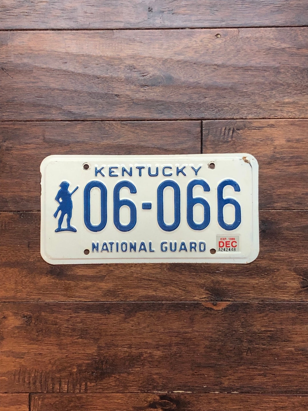 License Plate Kentucky National Guard 1986, Kentucky License Plate ...