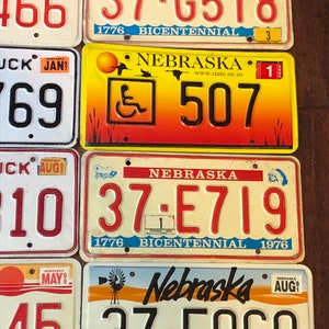 Nebraska License Plates Your Choice, Vintage Nebraska License Plates ...