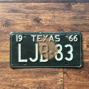 License Plate Texas 1966, Vintage Texas License Plate 1966, Texas ...